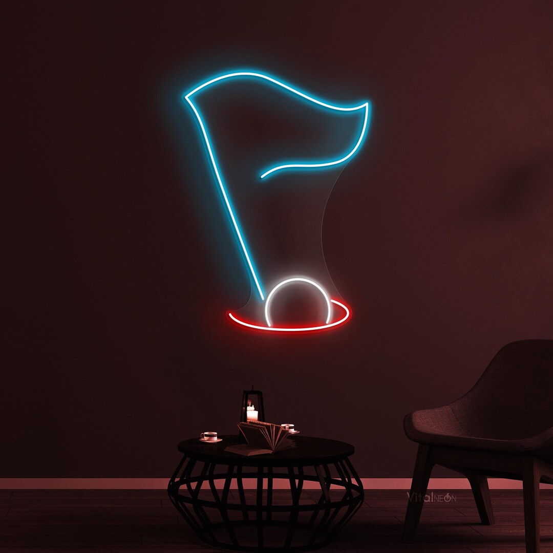 Golf Flag Neon Sign, Golf Flag LED Light, Golf Flag Wall Decor, Golf ...