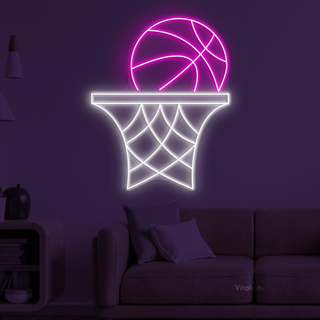 Basketball Hoop Neon Sign, Basketball Hoop LED Light, Basketball Wall ...