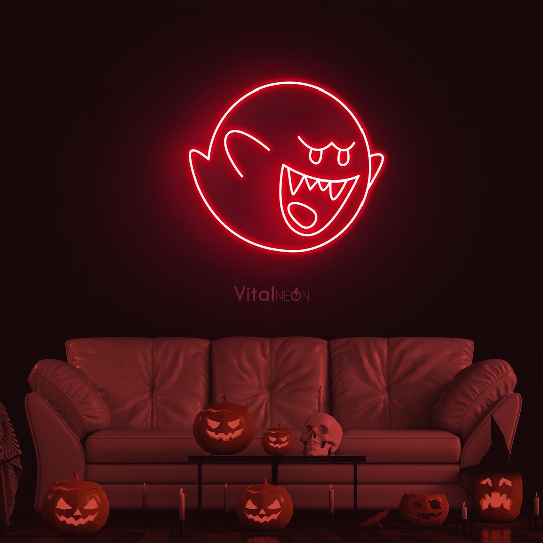 Ghost Neon Sign, Ghost LED Light, Scary Ghost LED Neon Art, Halloween ...