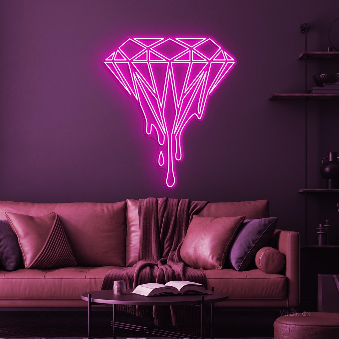 Dripping Diamond Neon Sign, Dripping Diamond Led Light, Wedding Party ...