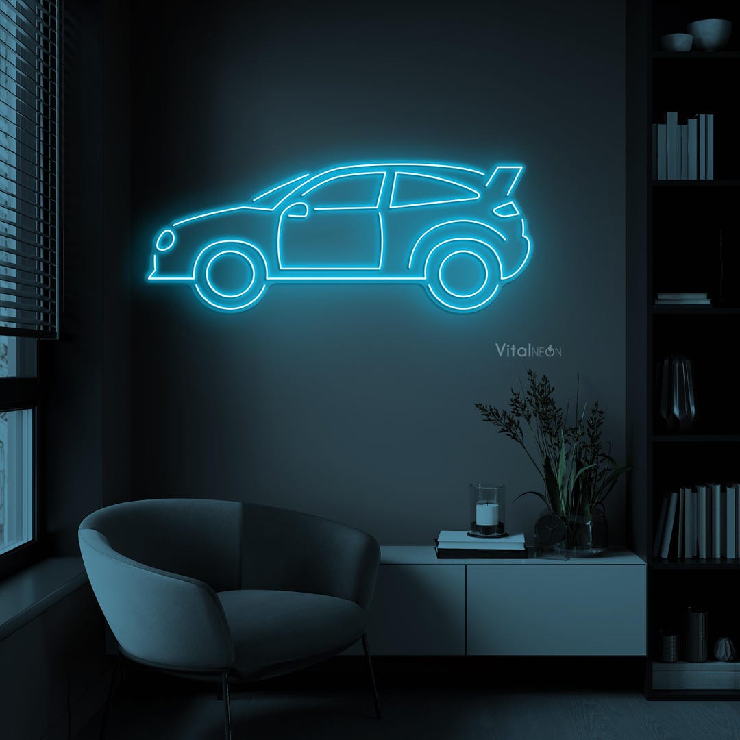 Car Neon Sign, Car LED Light, Garage Wall Decor, Race Car Wall Art ...