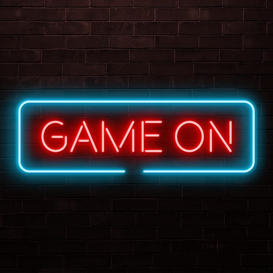 GAME ON Neon Sign, Game on Led Light, Gaming Room Neon Art, Boys' Rooms ...