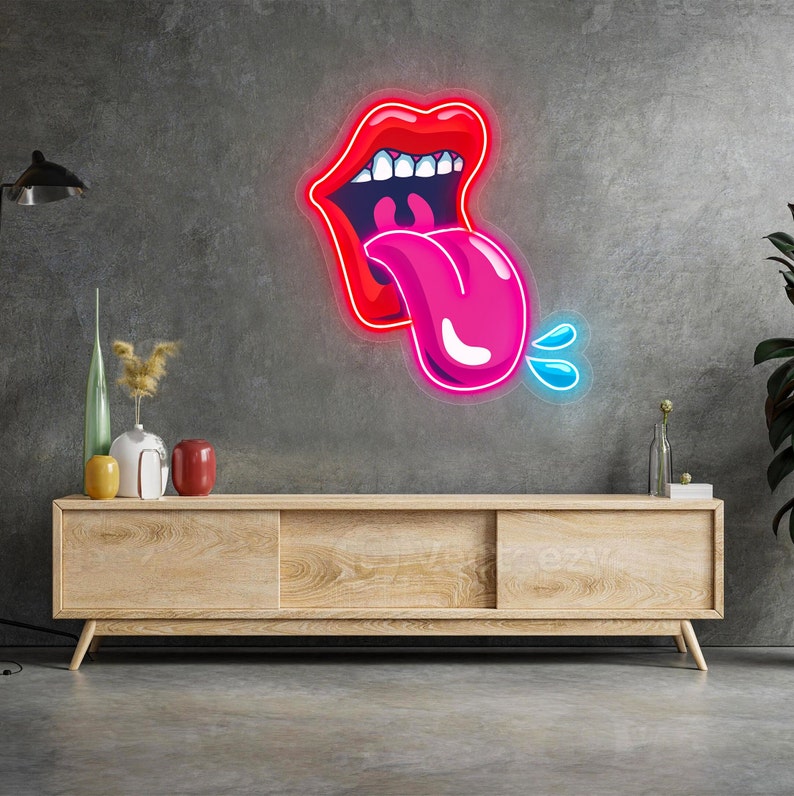 Dripping Lip Neon Sign, Lips Led Neon Light, LED Decor, Bar Sign ...