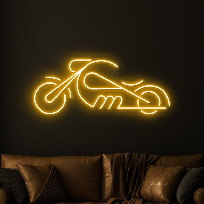 Motorcycle Neon Sign LED Light Bike Garage Wall Art for Showroom Cafe ...