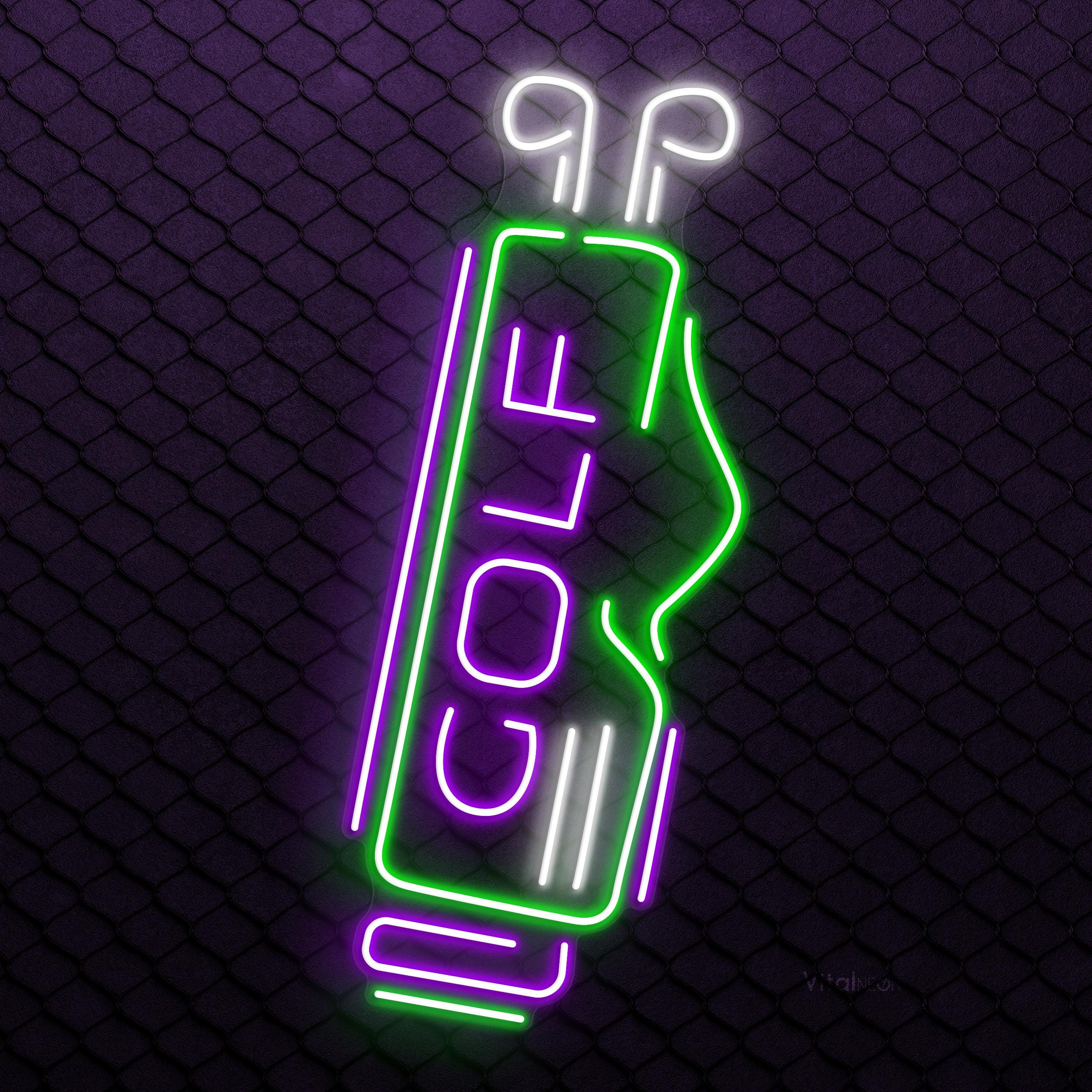 Golf Neon Sign LED Light Bag Wall Decor Club Sports Art Game Room Gift ...