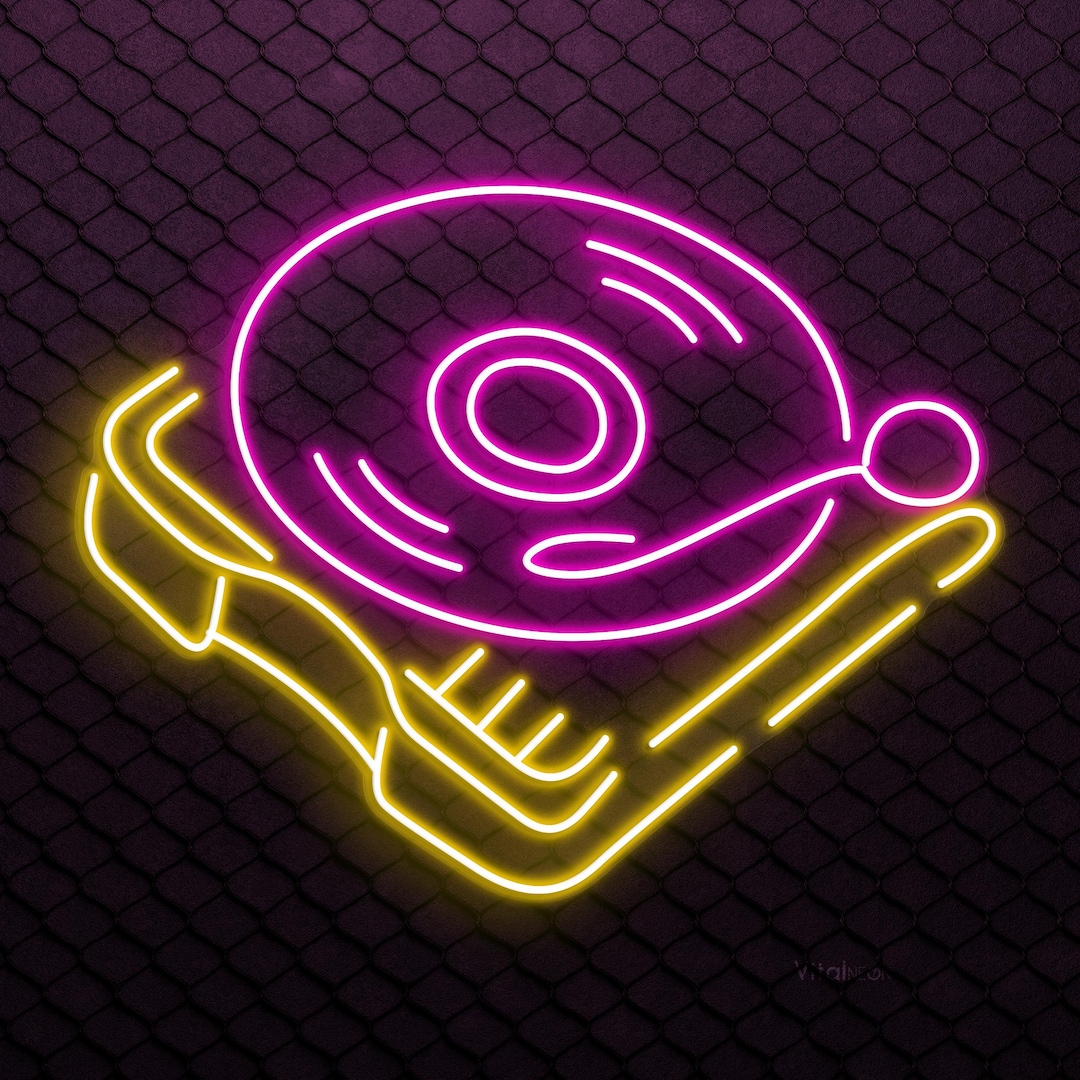 Vinyl Record Neon Sign LED Light for Music Room Decor and Custom Wall ...
