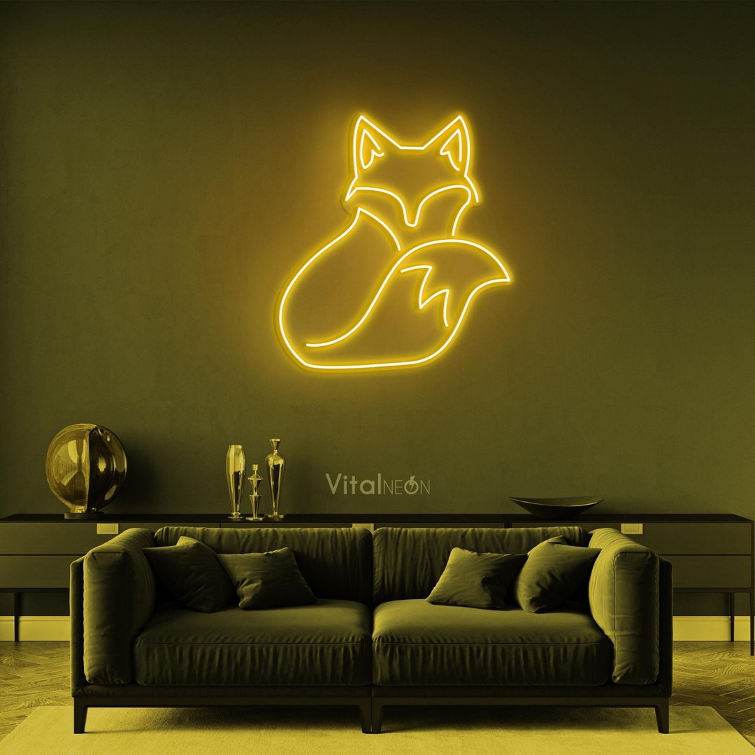Fox Neon Sign, Fox LED Light, Foxy LED Neon Art, Wild Animal Wall Decor ...