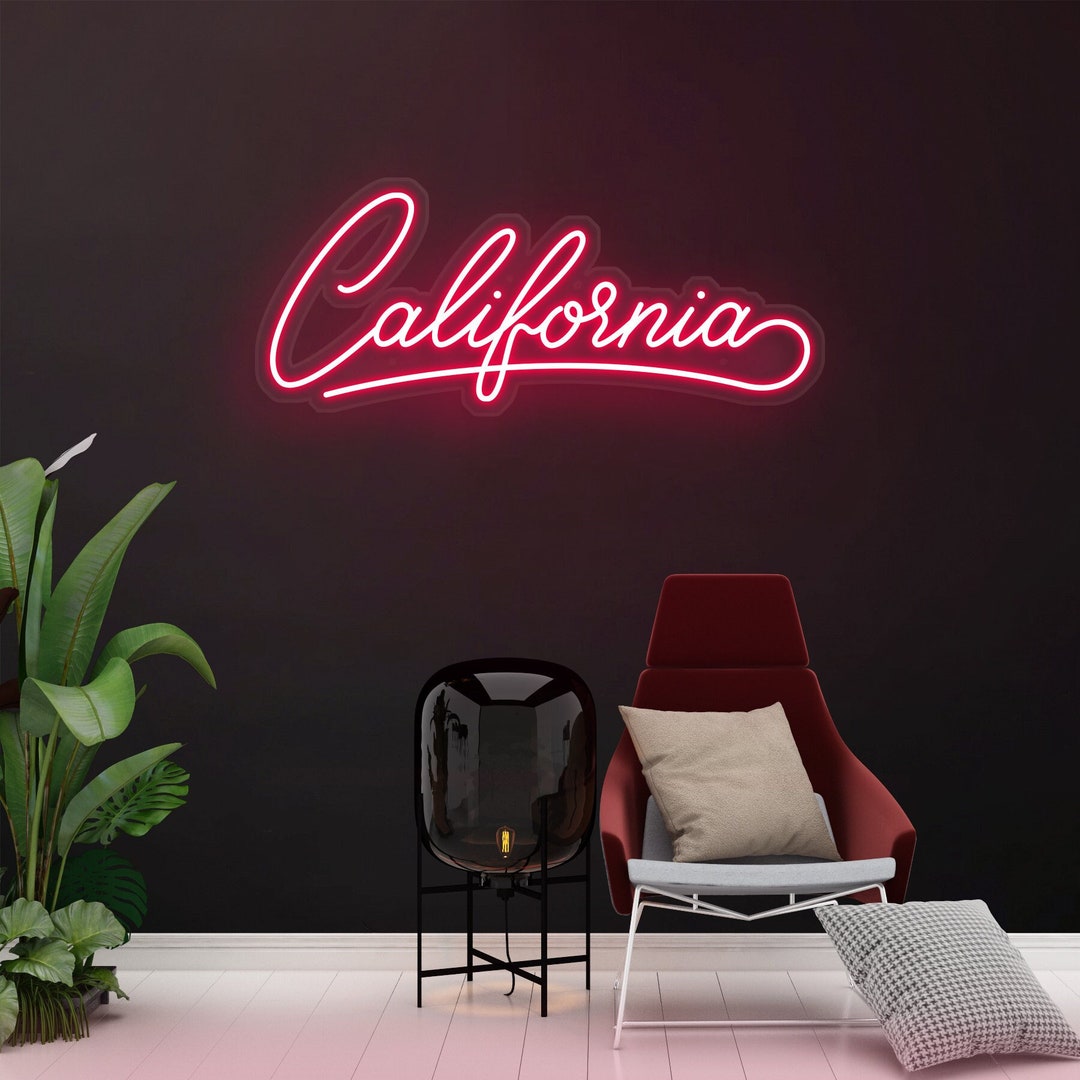 California Neon Sign, LED California Light, Led Wall Art Decor, Custom ...