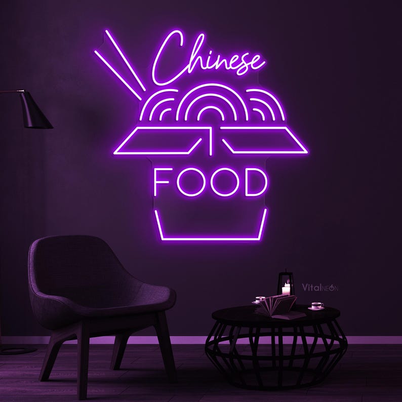 Chinese Food Neon Sign LED Light Restaurant Wall Art Business Decor ...