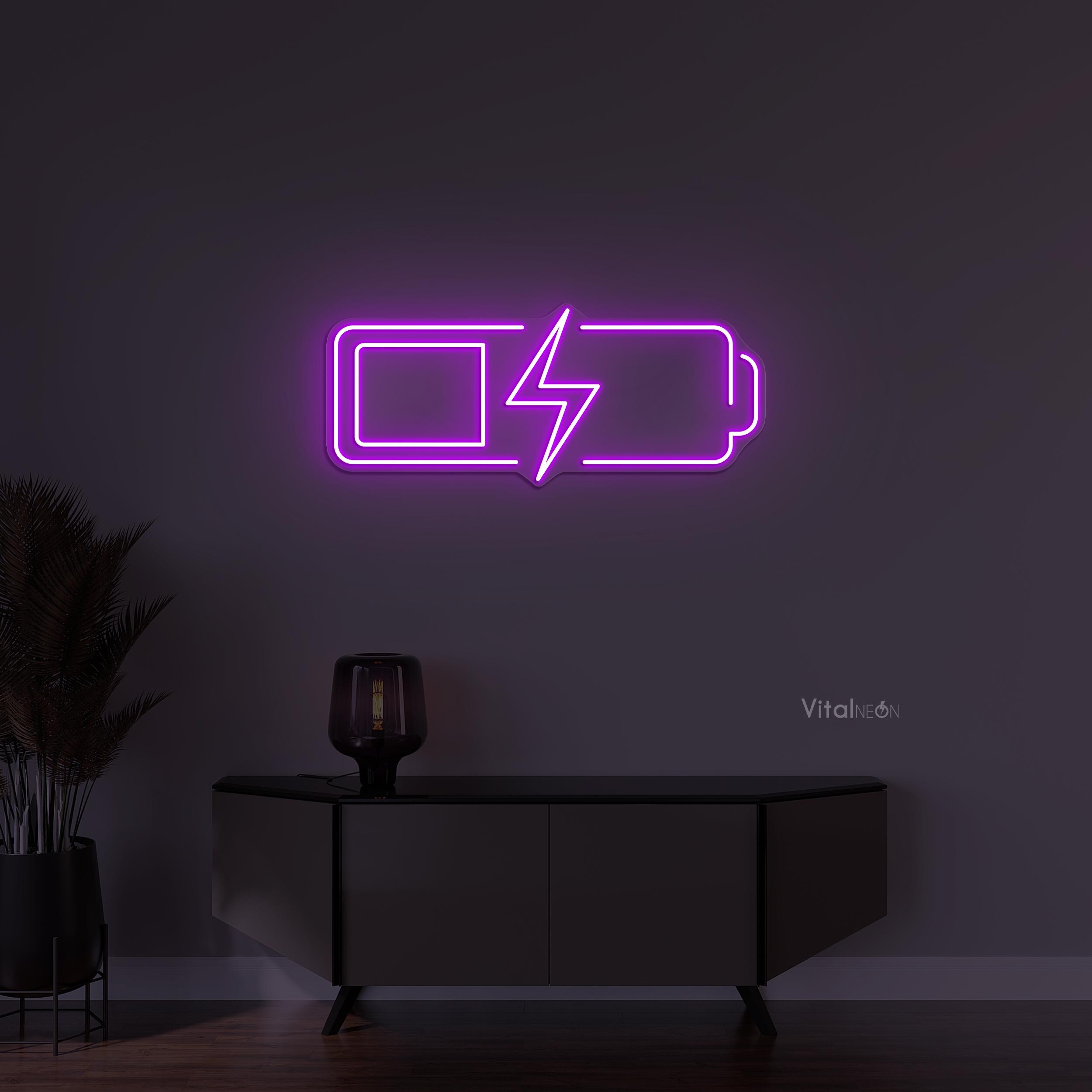 Battery Charging Icon LED Neon Sign, Mobile Shop Wall Art Decor - Etsy