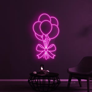 Balloon Neon Sign, Party Balloon LED Light, Birthday Party Wall Decor ...