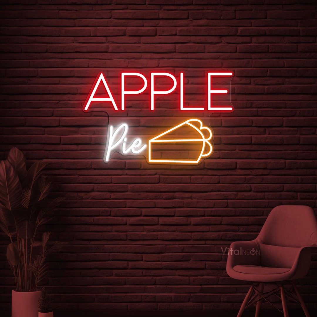 Apple Pie Neon Sign, Apple Pie LED Light, Bakery Shop Wall Decor, Pie ...