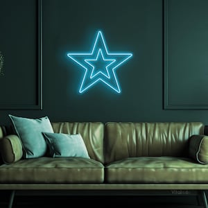 Star Neon Sign, Star LED Light, Kids Room Wall Decor, Celestial Neon ...