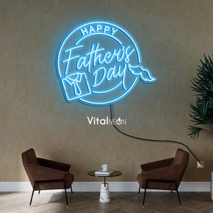Happy Father's Day Neon Sign, LED Neon Light,wall Decor to Celebrate ...