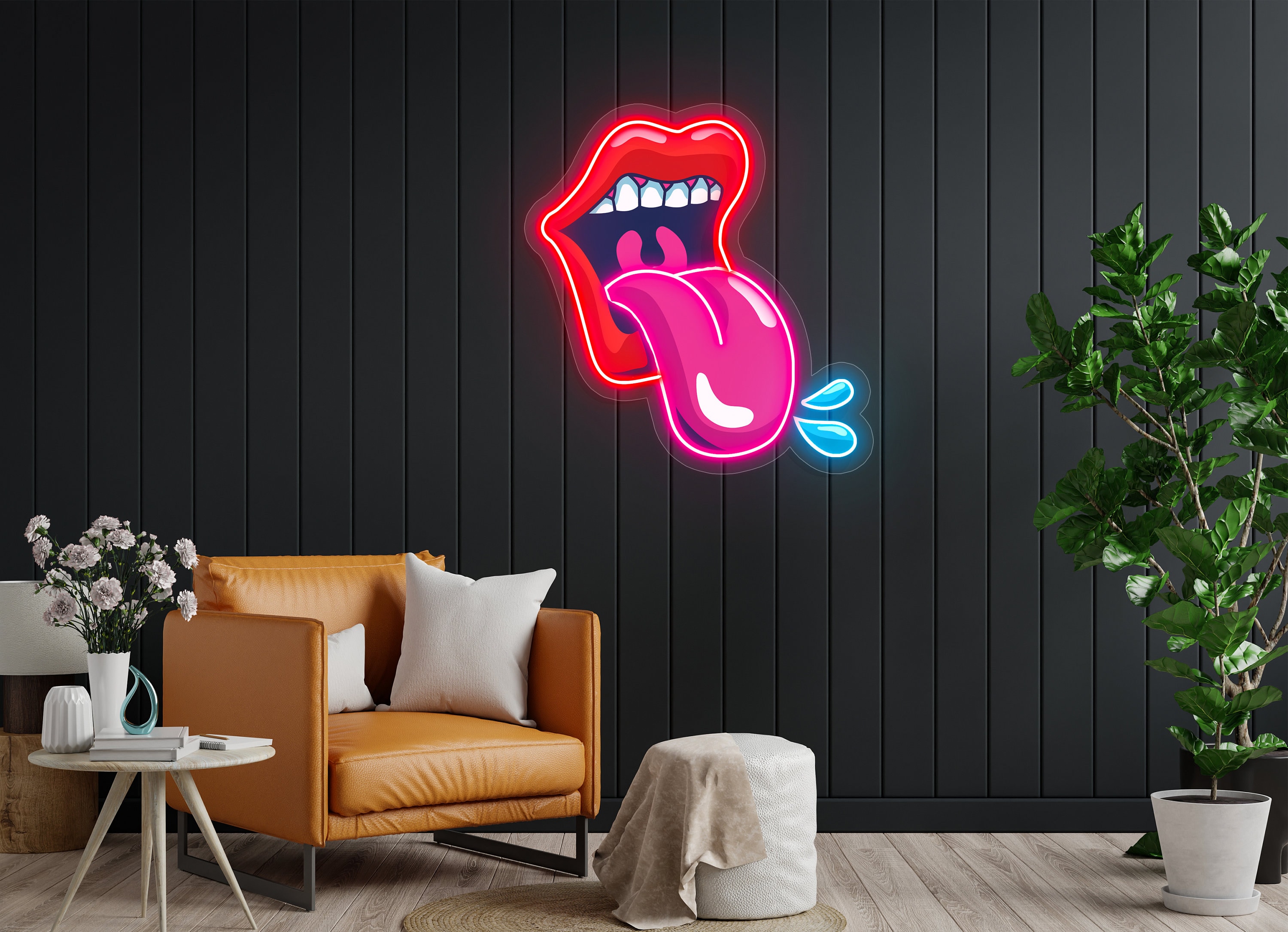 Dripping Lip Neon Sign, Lips Led Neon Light, LED Decor, Bar Sign ...