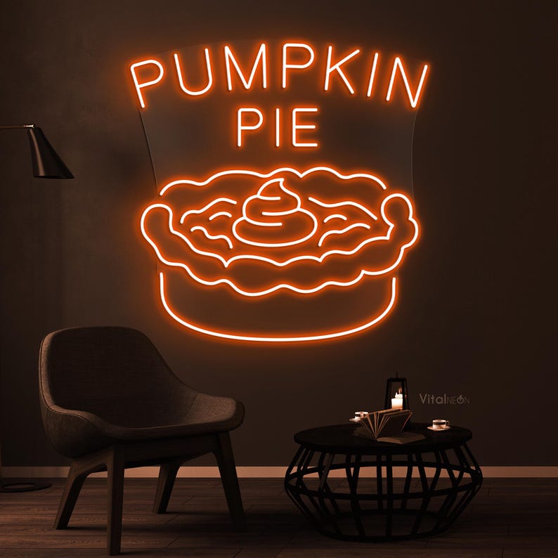 Pumpkin Pie Neon Sign LED Light Bar Cafe Wall Art Decor Dessert Shop ...