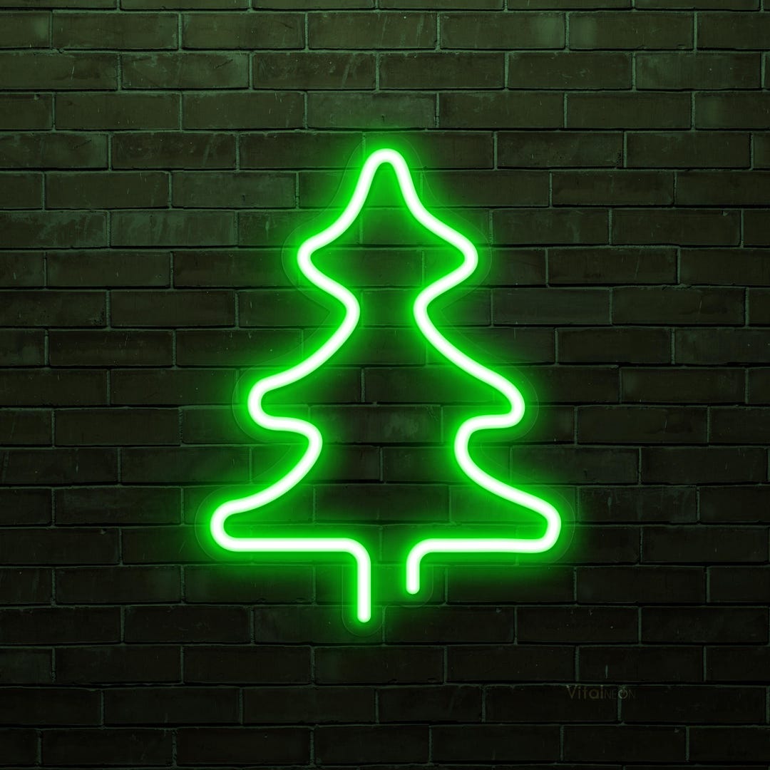 Tree Neon Sign, Christmas Tree Led Light, Holiday Season Wall Decor ...