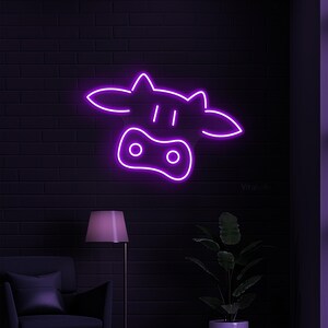 Dairy Cow Neon Sign LED Light Farm Wall Art Animal House Home Milk ...