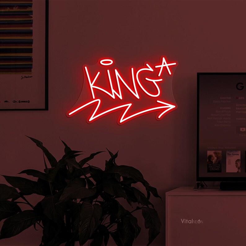 King LED Neon Sign, Boy's Bedroom Decor, Birthday Party Light - Etsy