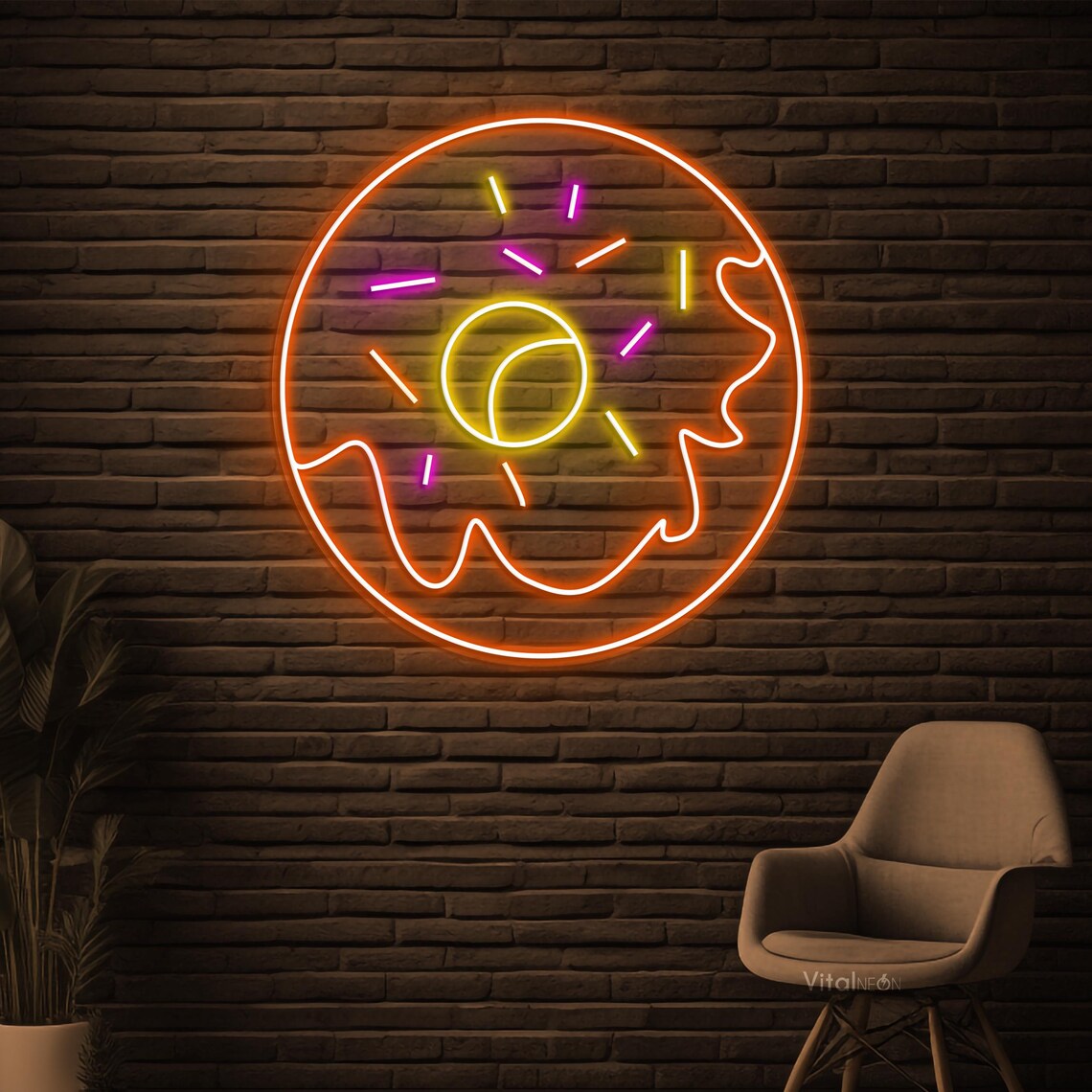 Donut Neon Sign, Donut LED Sign, Yummy Donut Wall Decor, Sweet Treat ...
