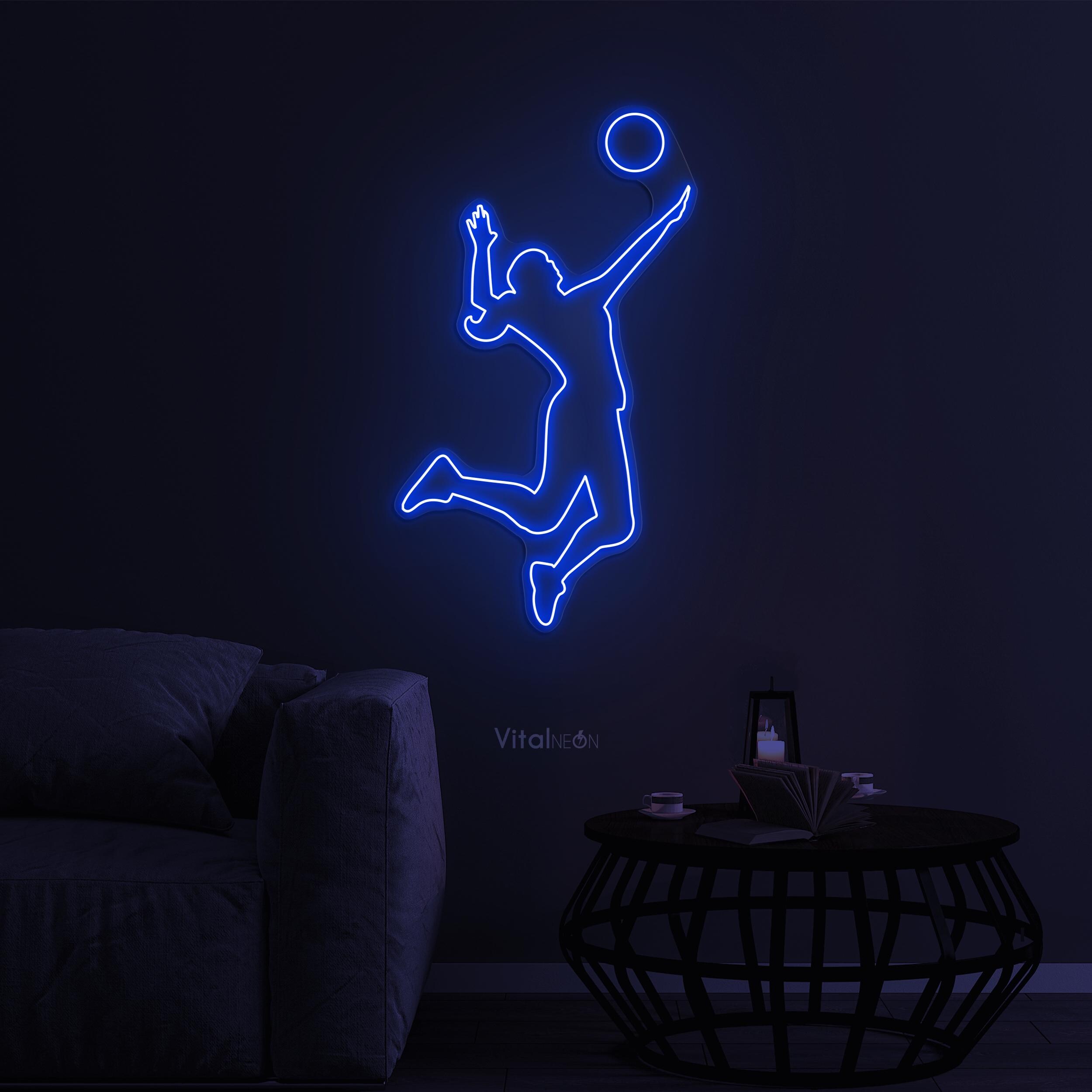 Volleyball Player LED Neon Sign, Sports Decor - Etsy
