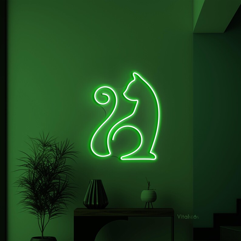 Customizable Cat LED Neon Sign, Nursery or Bar Wall Decor, Gift - Etsy