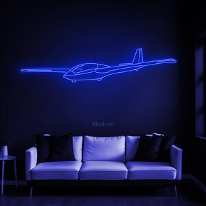 Glider Plane Neon Sign, Flying Glider Plane LED Light, Kids Room Decor ...