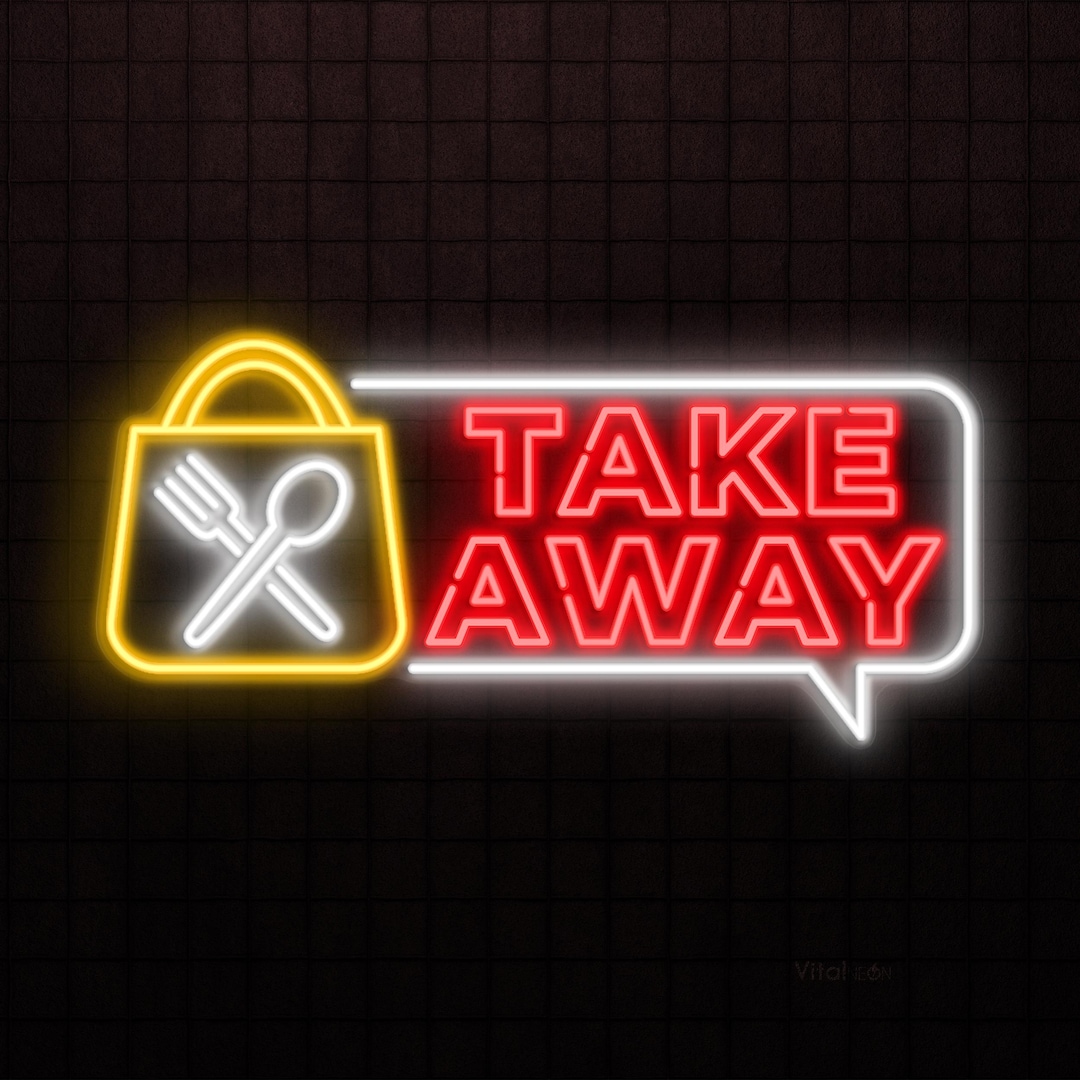 Take Away LED Neon Sign, Restaurant Cafe Decor - Etsy