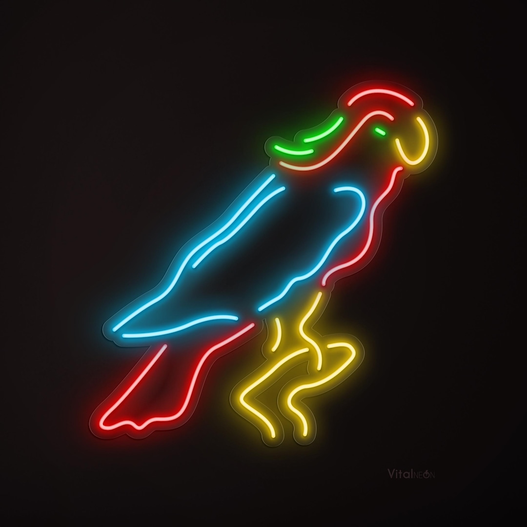 Macaw Parrot Neon Sign – Zoo LED Wall Art, Kids Room and Animal Decor ...
