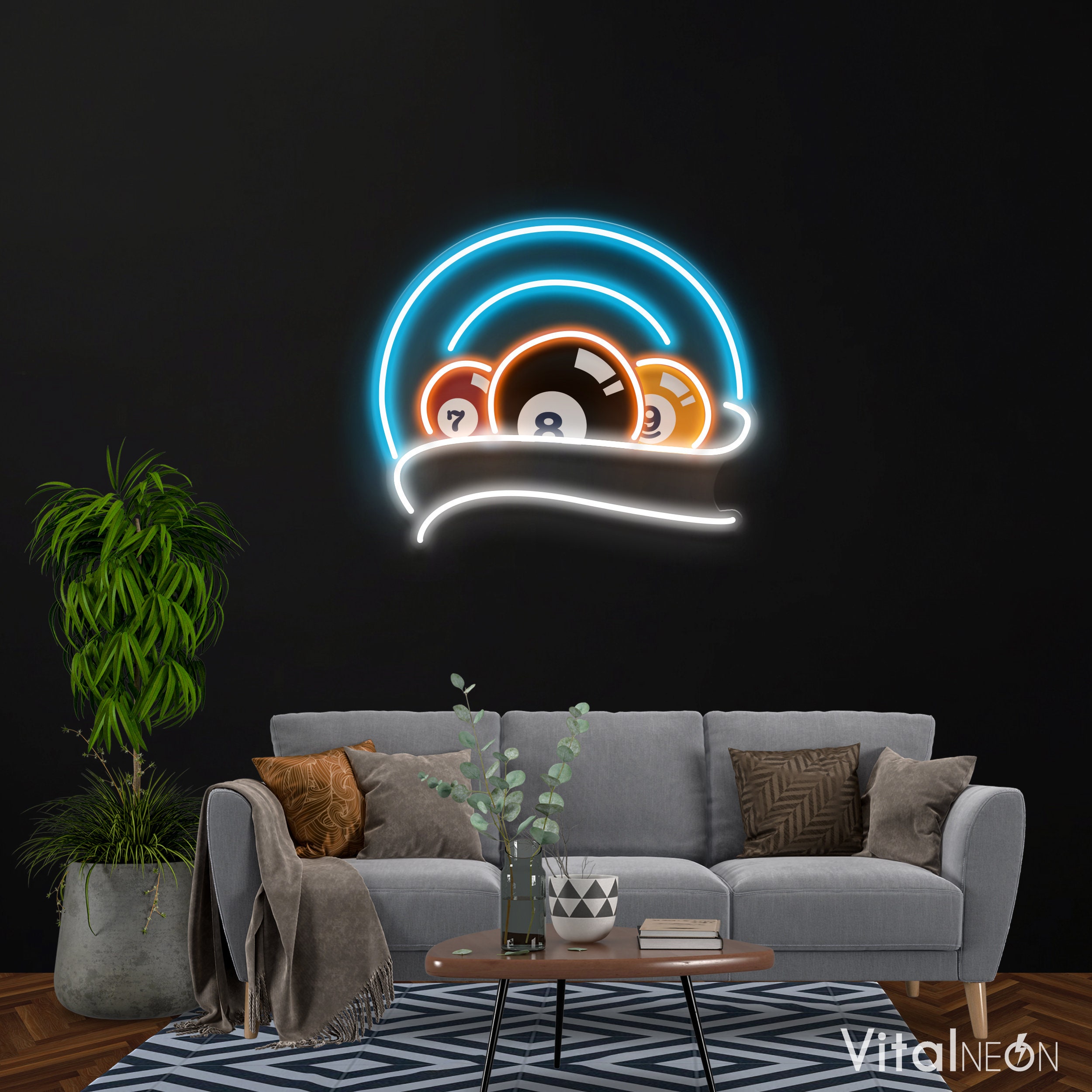 Billiards Artwork Led Neon Sign Pool Table Decor Game Room - Etsy UK