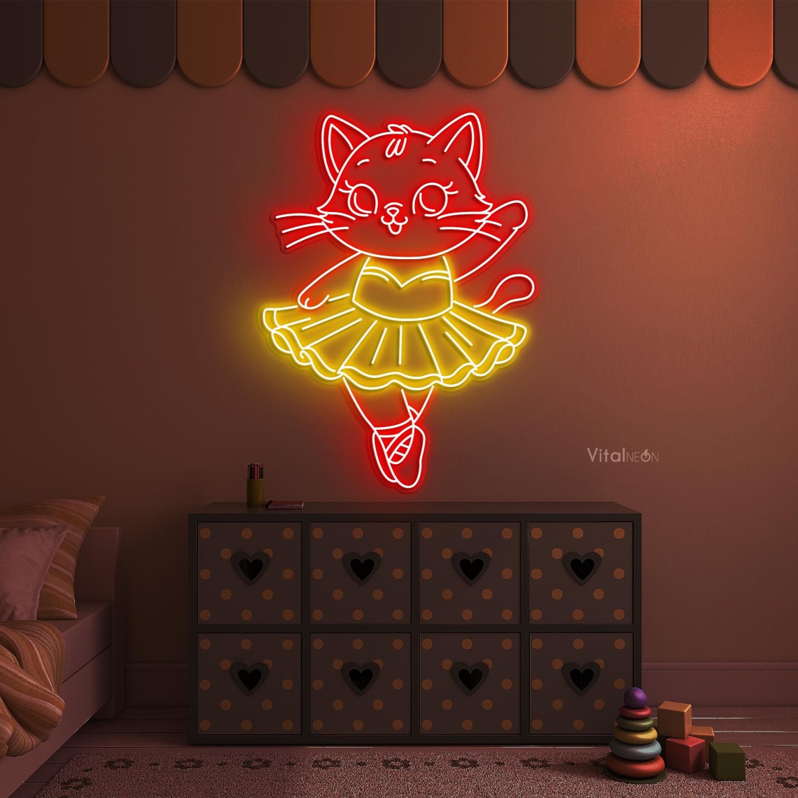 Ballerina Cat Neon Sign LED Light Dancing Wall Art Home Room Party Gift ...