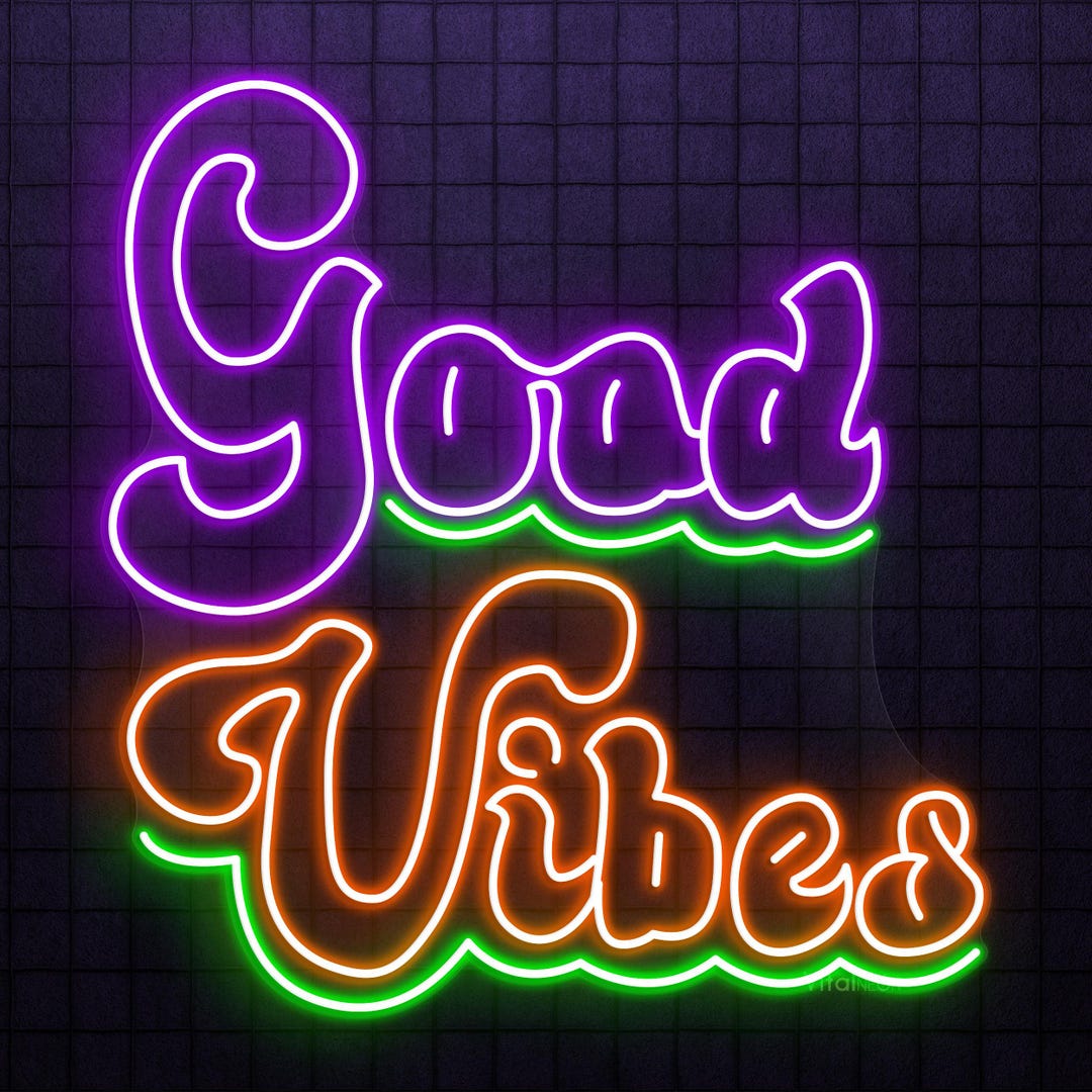 Good Vibes Neon Sign, Good Vibes LED Light, Party Wall Decor, Home ...