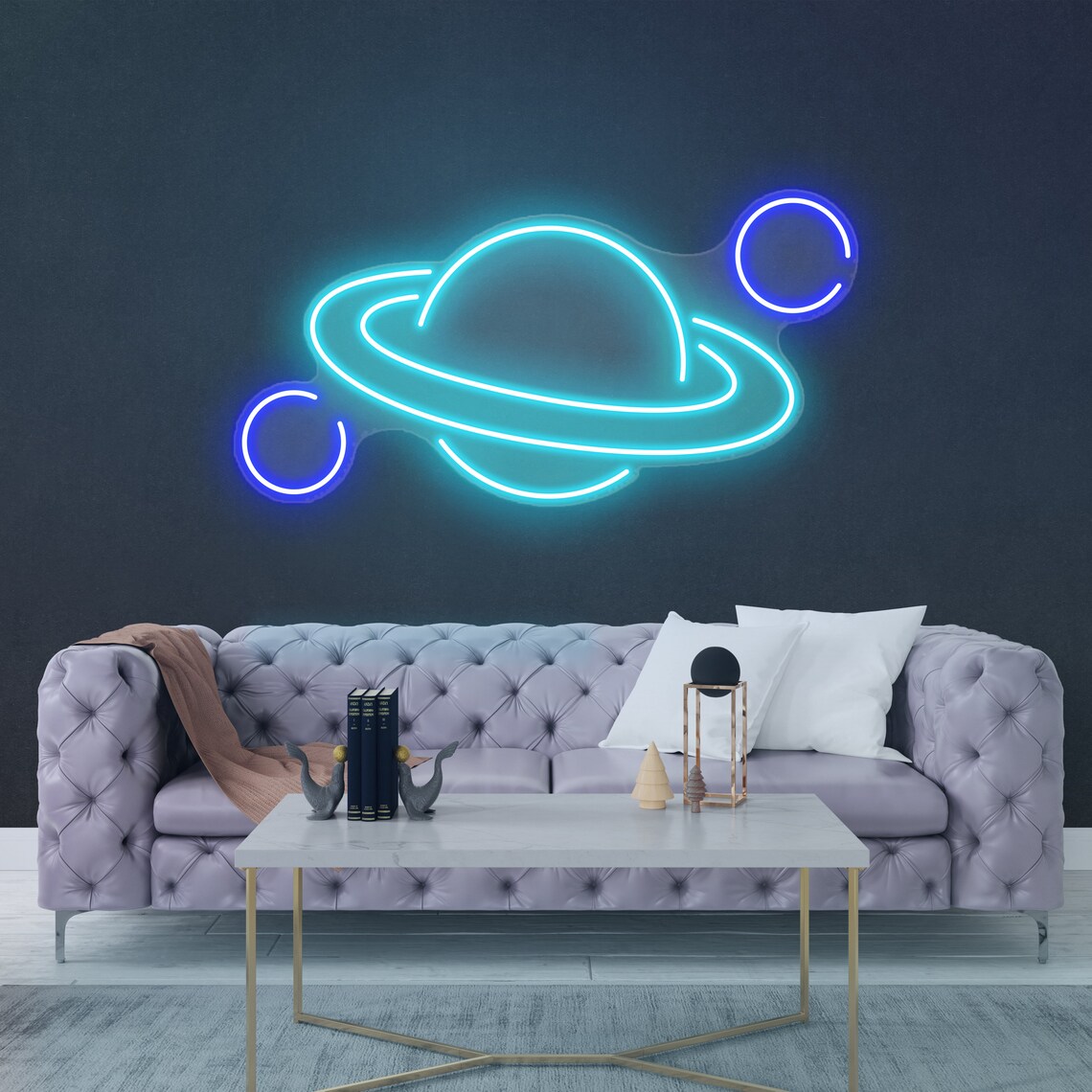 Planet Saturn LED Neon Sign LED Decor for Cosmic Vibes - Etsy