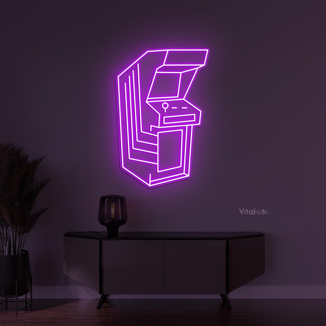 Arcade Machine Neon Sign, Arcade Machine LED Light, Game Machine Wall ...