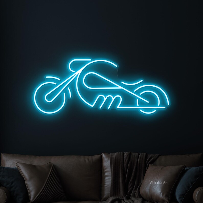 Motorcycle Neon Sign LED Light Bike Garage Wall Art for Showroom Cafe ...