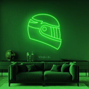 Helmet Neon Light, Bike Helmet Neon Sign, Led Neon Art, Garage and Bike ...