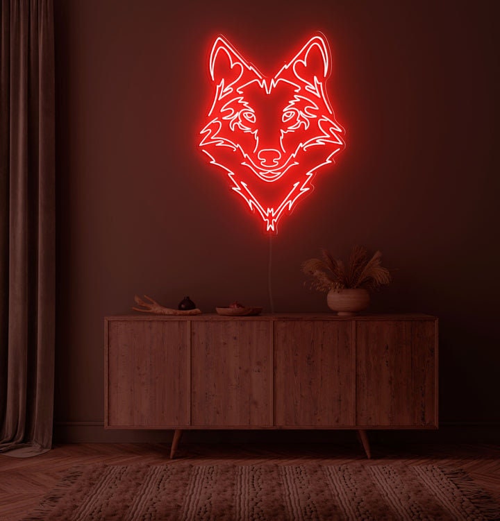 Wolf Neon Sign, LED Wolf Head Light for Unique Room Décor, Animal Theme ...