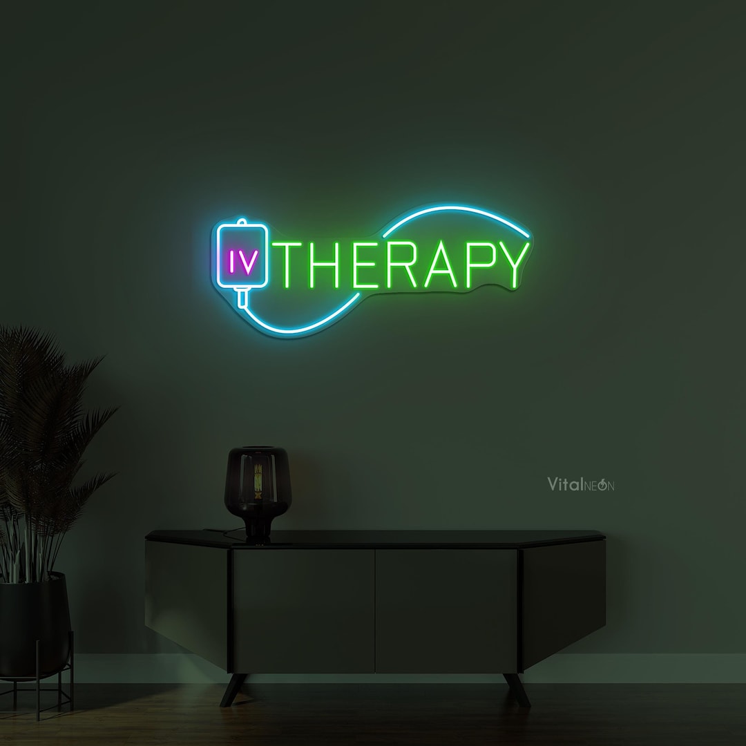 IV Therapy Neon Sign, Iv Therapy Led Light, Therapy Wall Decor, IV ...