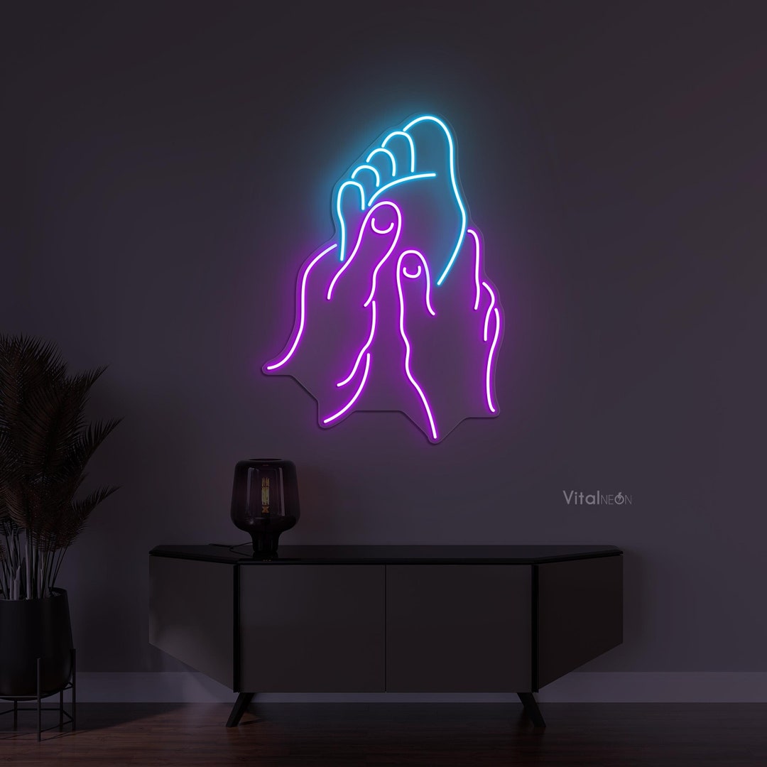 Foot Massage Neon Sign, Foot Massage LED Light, Massage Center Wall ...