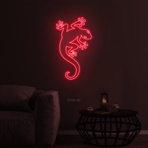 Gecko Neon Sign, Lizard LED Light, Gecko LED Neon Art, Animal Wall ...