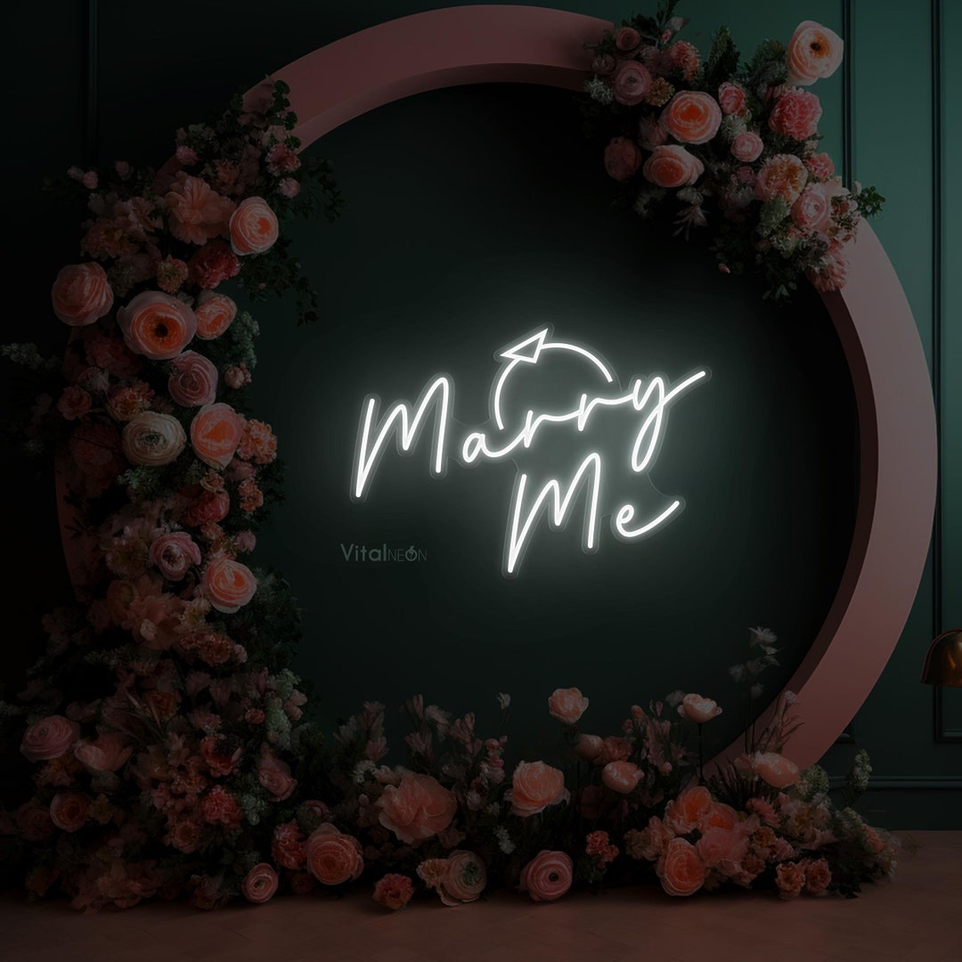 Marry Me Neon Sign, Marry Me Proposal Decor, LED Pop Art, Marry Me LED ...