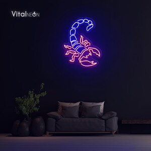 Scorpion Neon Sign, Scorpion Neon Light, Home Art and Room Lighting ...