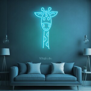 Giraffe Neon Sign, Giraffe Night Light, Giraffe Neon Light, Giraffe ...