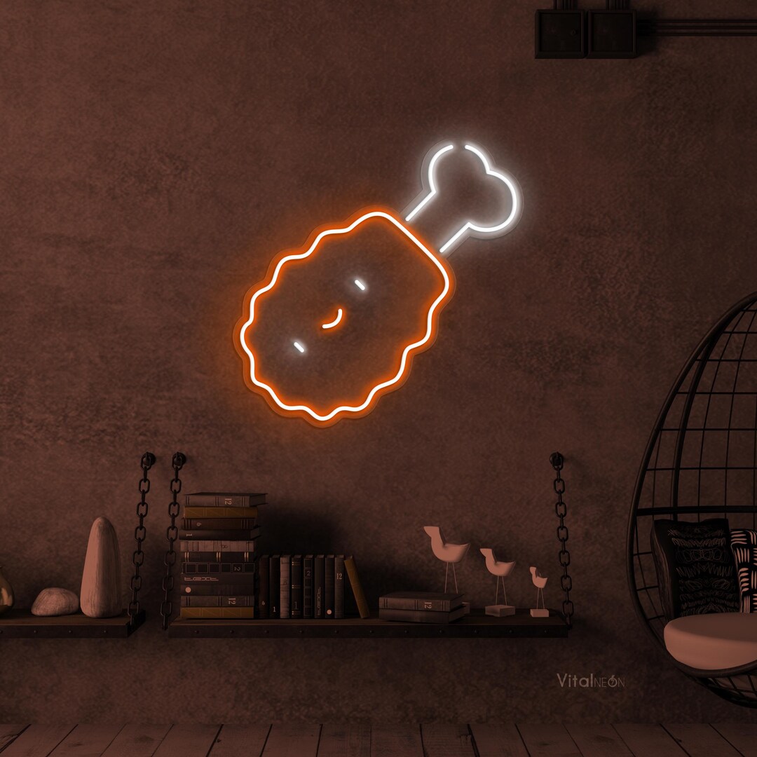 Chicken Leg Neon Sign, Chicken Leg LED Light, Chicken Drumstick Wall ...