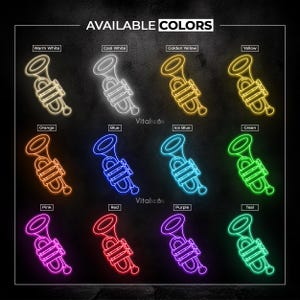 Trumpet Neon Sign, Trumpet LED Light, Music Room Wall Decor, Music ...