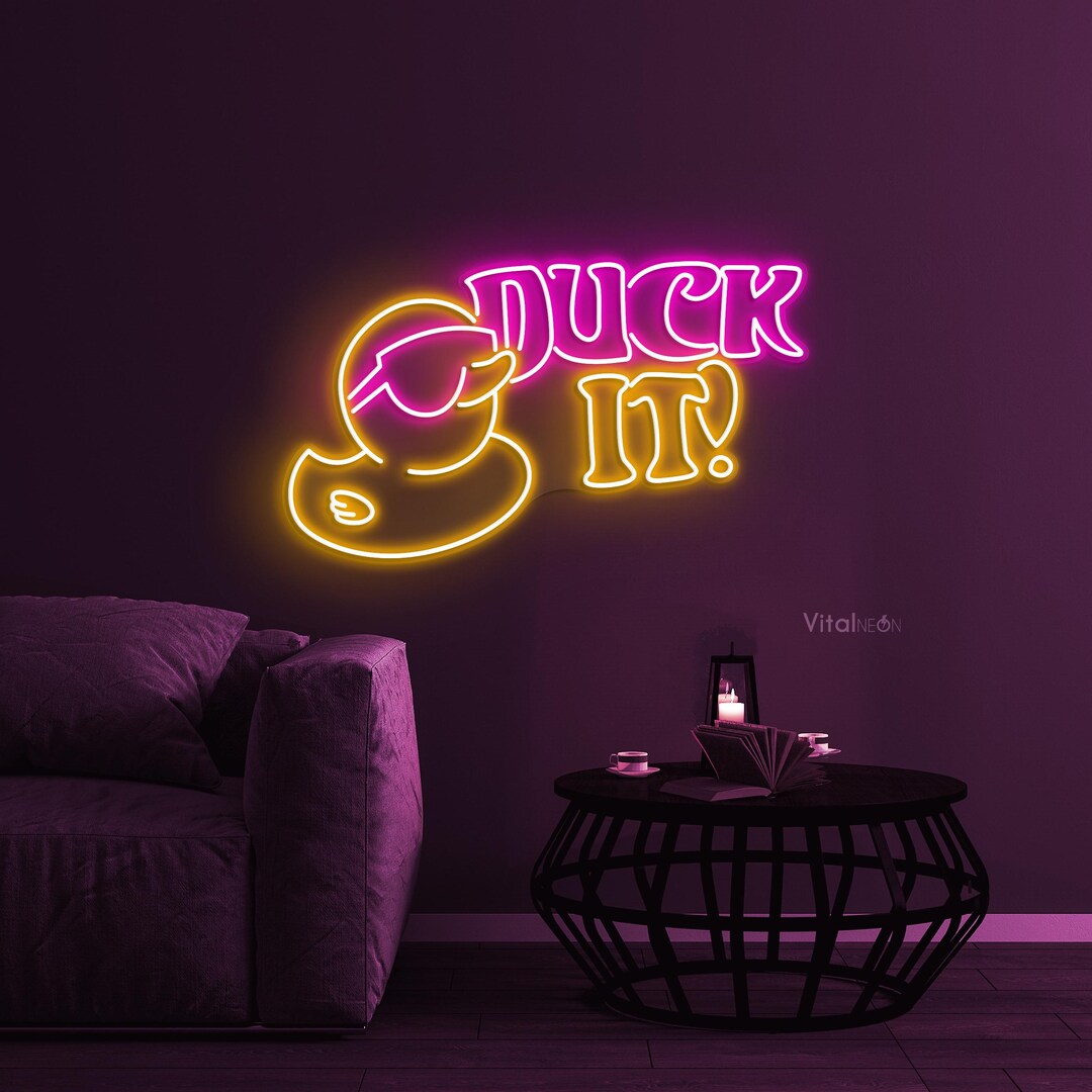 Neon Duck It Neon Sign, Neon Duck It LED Light, Duck LED Wall Sign ...
