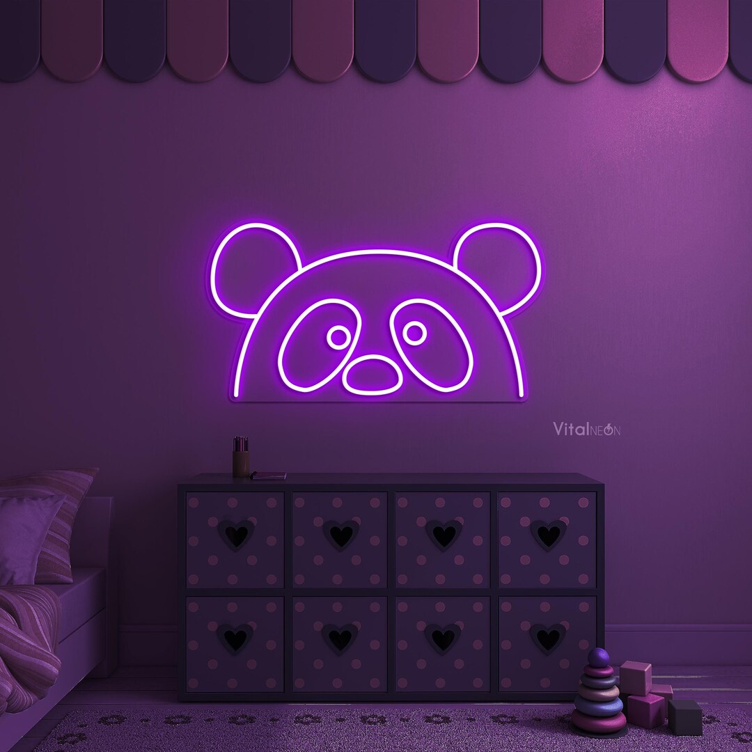Panda Neon Sign, Panda LED Light, Panda LED Wall Decor, Eye-catching ...