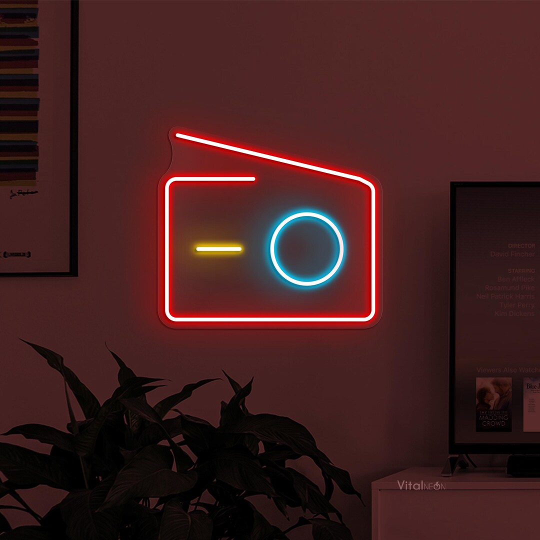 Radio Neon Sign, Radio LED Sign, Music Club Wall Decor, Music Room Wall ...