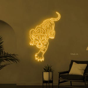 Tiger Neon Sign, Tiger Led Light, Roar Tiger Wall Decor, Animal Wall ...