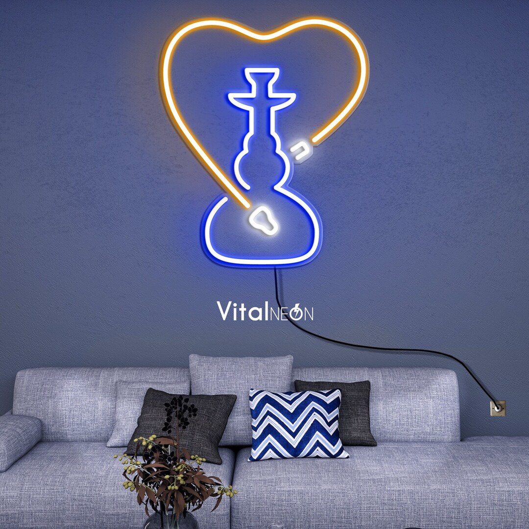 Hookah Neon Light, Sign for Bars, Pubs, and Lounges, Perfect for Vape ...